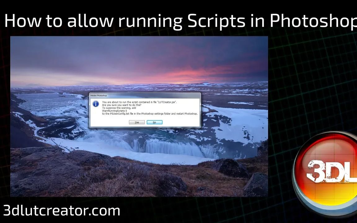 50、如何在Photoshop中允许允许脚本 (3D LUT Creator的修复程序)