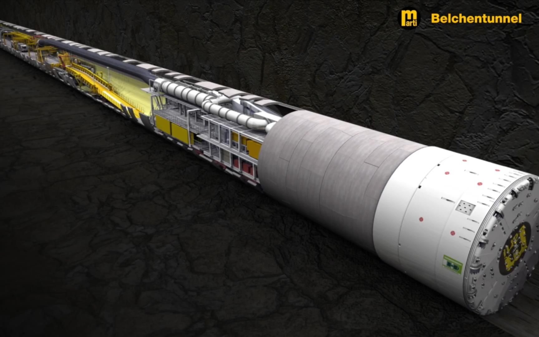 盾构机大型隧道施工过程及动画演示