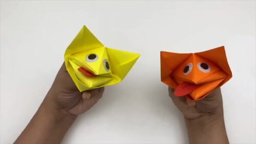 今天我们来制作一个折纸玩具,嘴巴可以动的非常有趣!