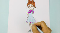 手绘精灵梦叶罗丽校服装萌版的陈思思简笔画