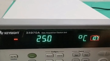34970A数据采集仪 数据记录仪操作测试温度 用34901A通道模块,用的...