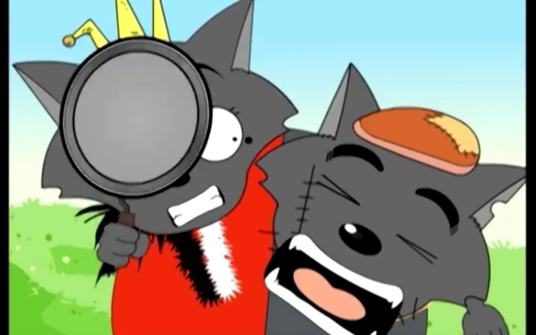 灰太狼红太狼合体,却被小羊当狗遛