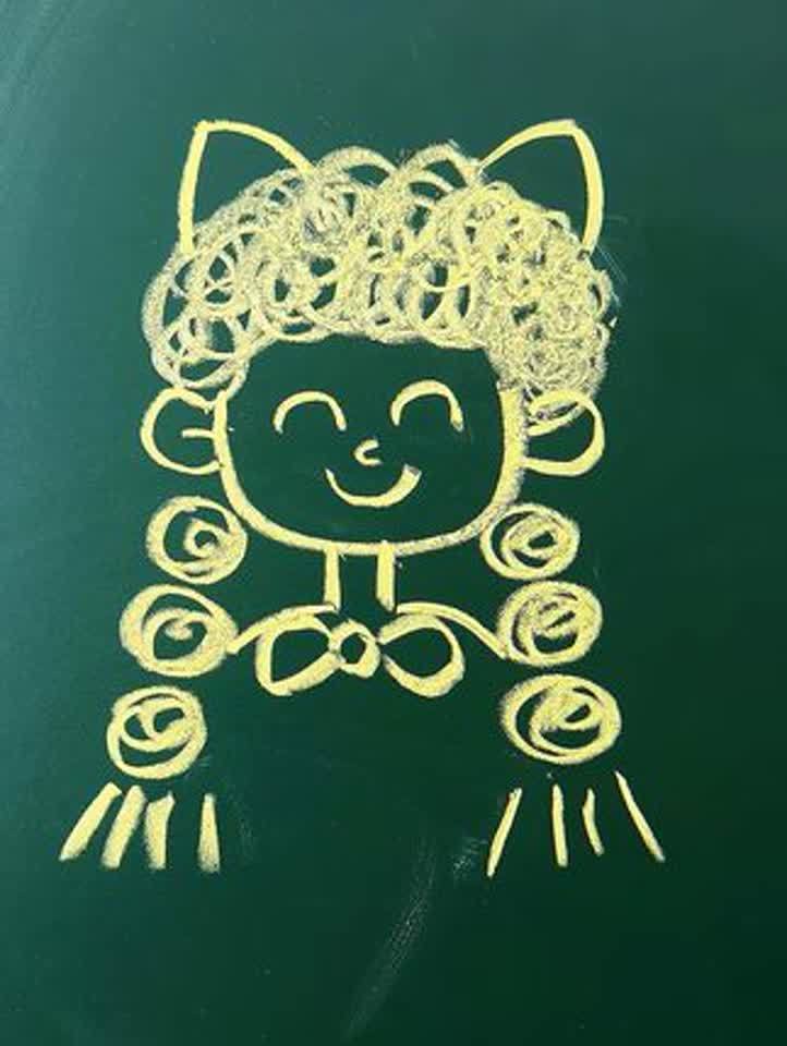 小女孩简笔画 随便几团乱线,画小女孩,超级简单,快跟我学起来吧#亲子...