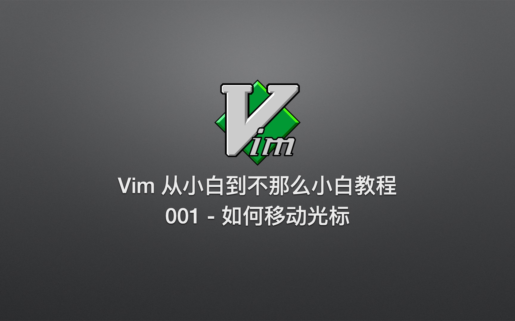 Vim从小白到不那么小白教程: 如何移动光标