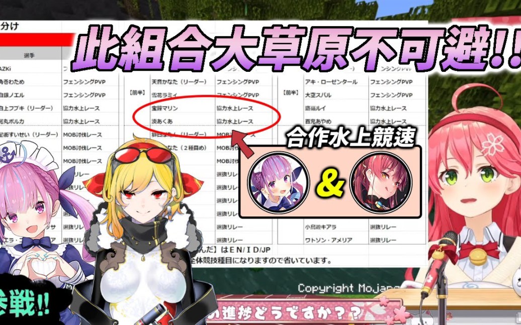 2022运动会最终分组表公开,被黄组的积极性给吓到的巫女【さくらみ...