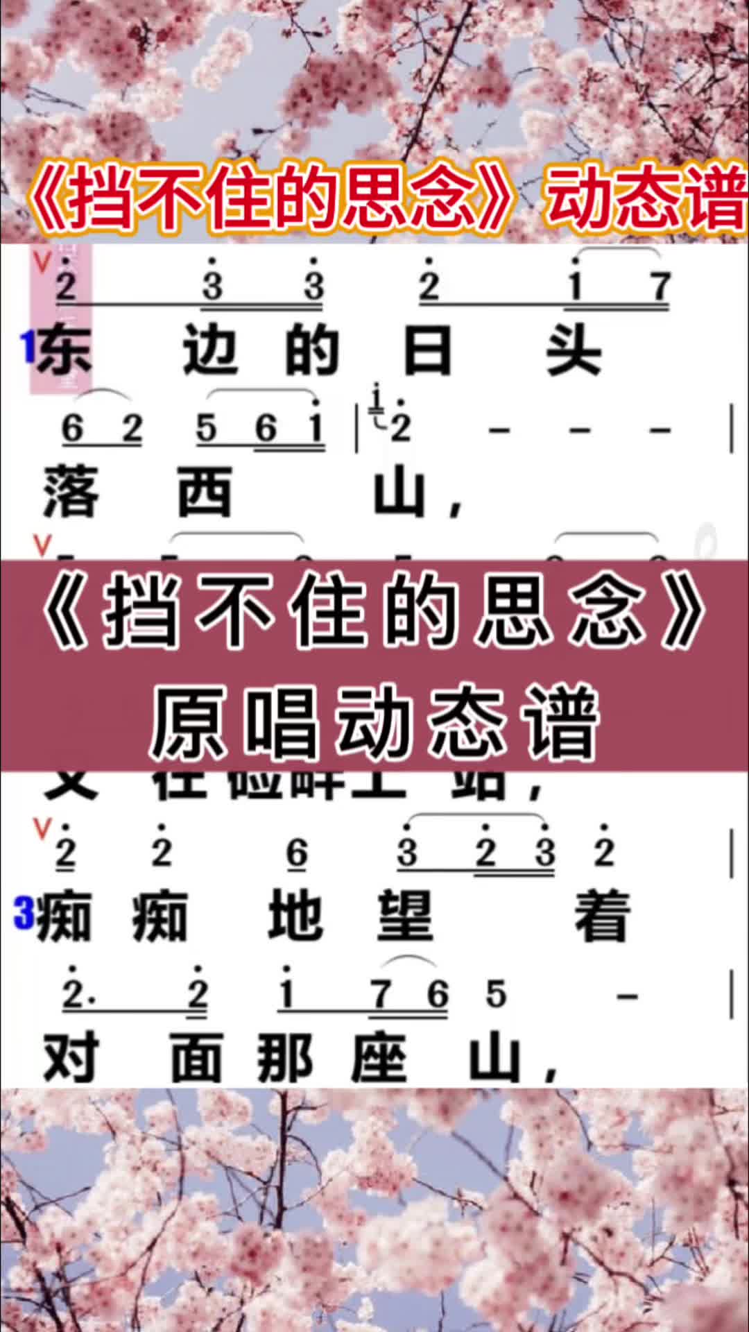 《挡不住的思念》原唱动态谱 #樊玲声乐课堂 #零基础学唱歌 #陕北...