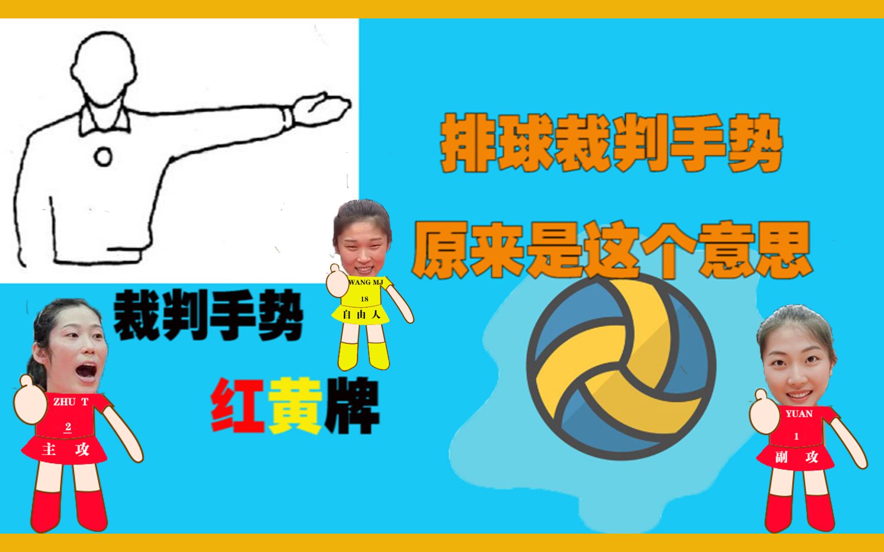 【认识排球判罚手势】国际排联裁判真人示范,带你认识排球判罚手势!