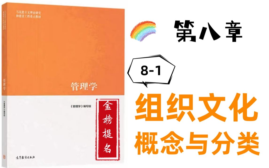 马工程《管理学》|8-1 本章框架&组织文化的概念与分类