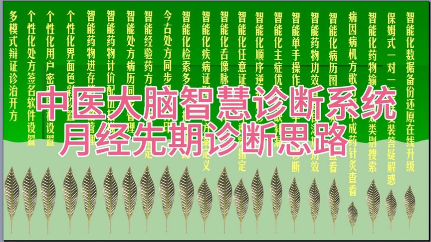 中医大脑智慧诊断系统关于月经先期脾肾气虚的诊断与治疗方案思路