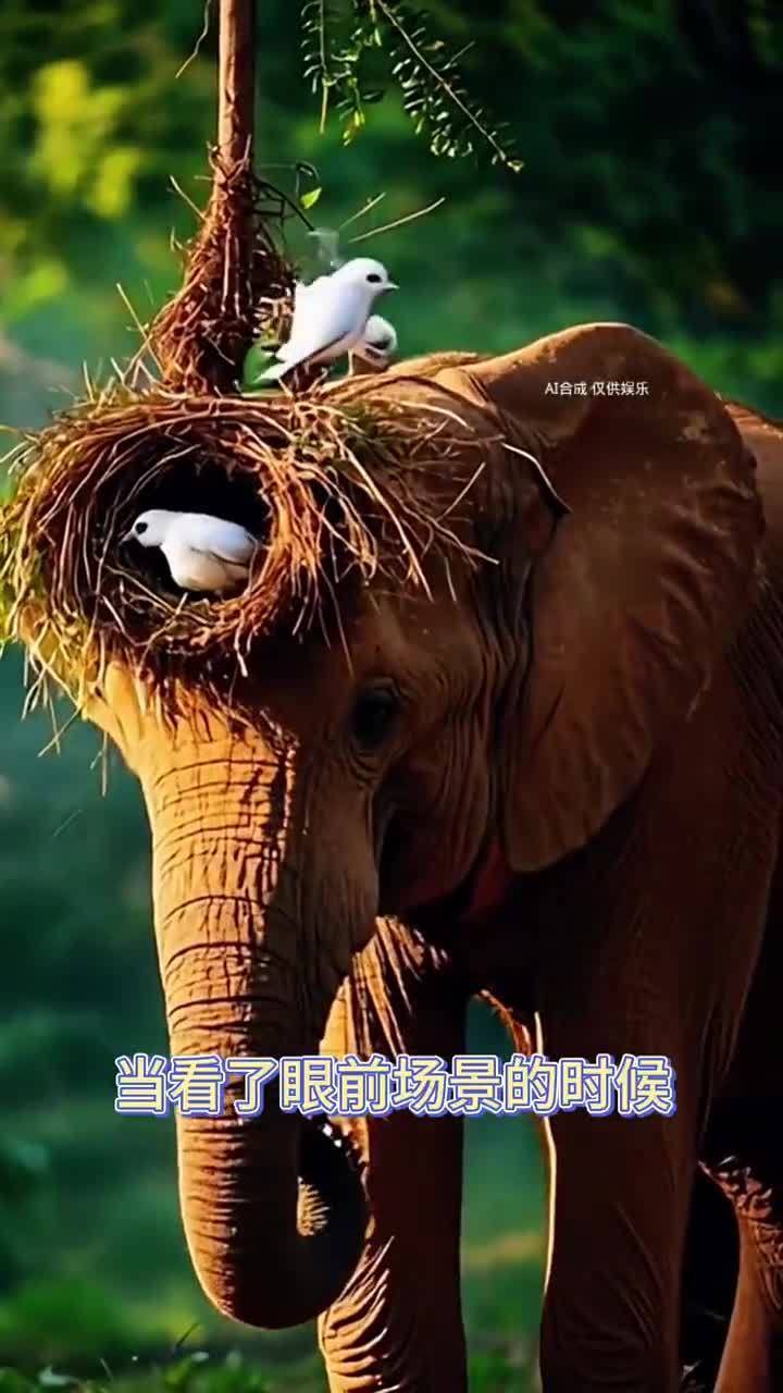 大象头部建鸟窝#趣味解说