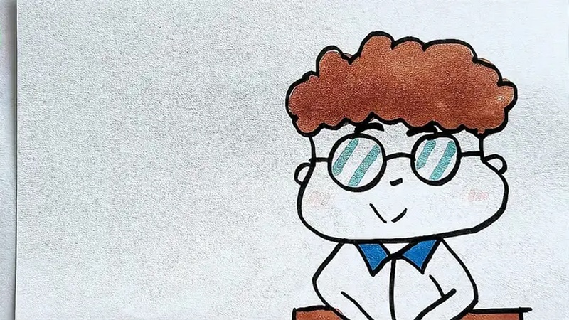 没穿校服的要叫家长,创意简笔画,儿童画