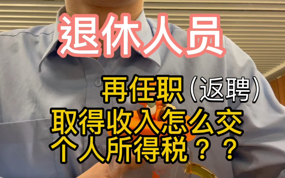 退休人员再任职(返聘)取得收入,怎么交个人所得税?