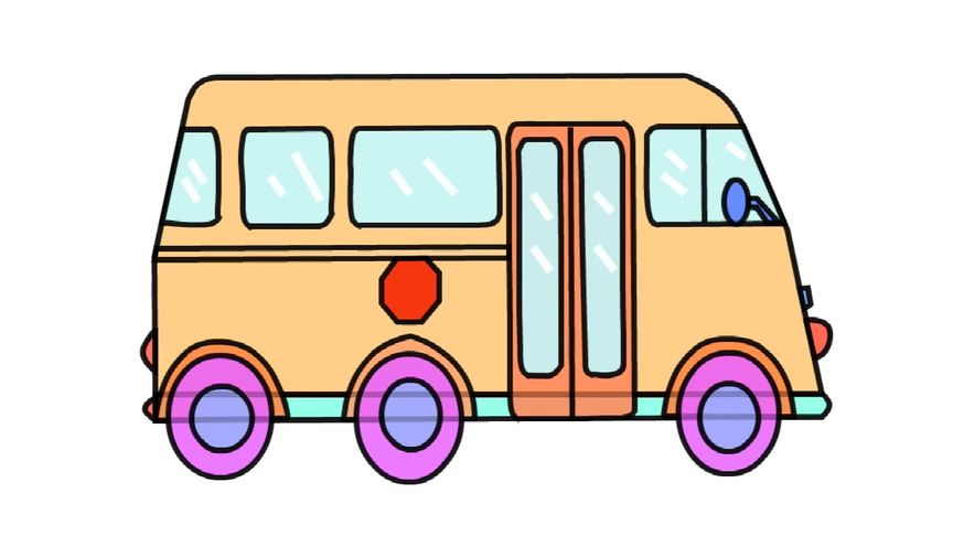 上学学校送学生的校车简笔画教程如何画校车简笔画儿童学画画美术