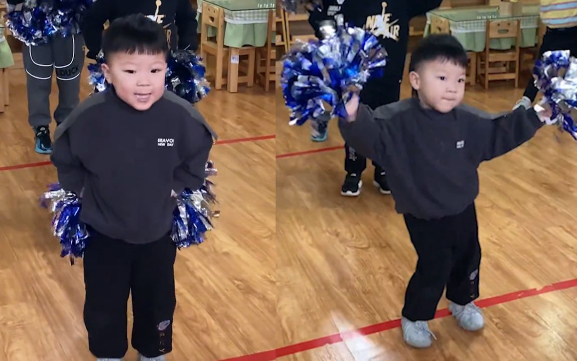 凭本事站C位!幼儿园排练舞蹈,前排小男孩扭腰扭屁股可爱哭了