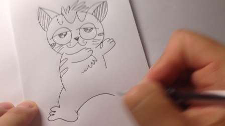 儿童卡通.可爱小猫简笔画