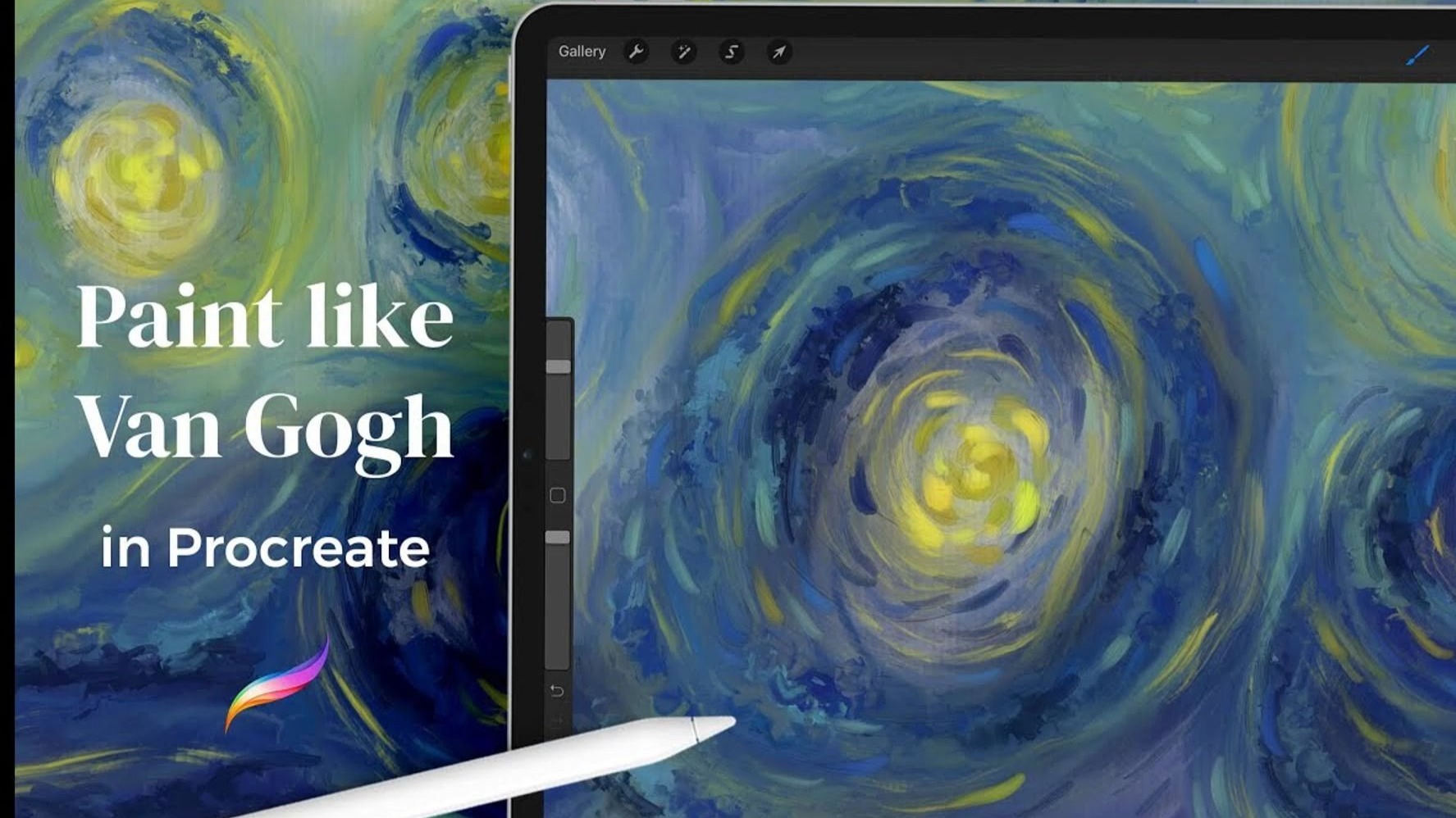 【Procreate】✨Procreate印象派数字绘画教程 | 梵高《星夜》风格...