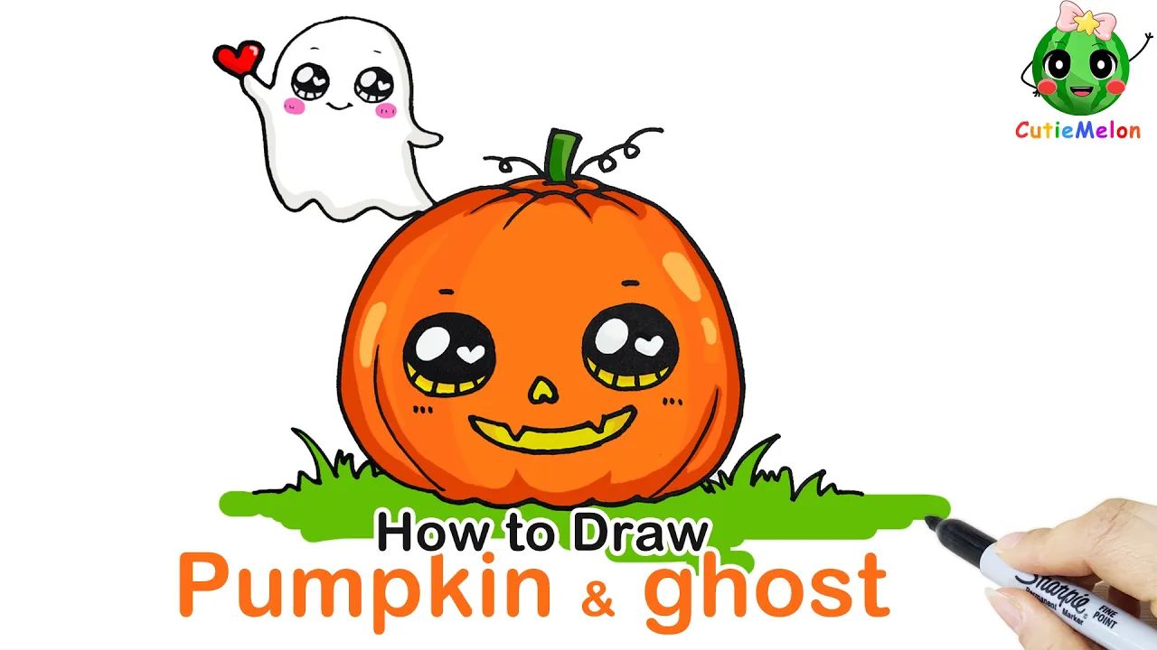 儿童简笔画万圣节南瓜 ߎ�ߑ� How to Draw Pumpkins & Ghost|Cute ...