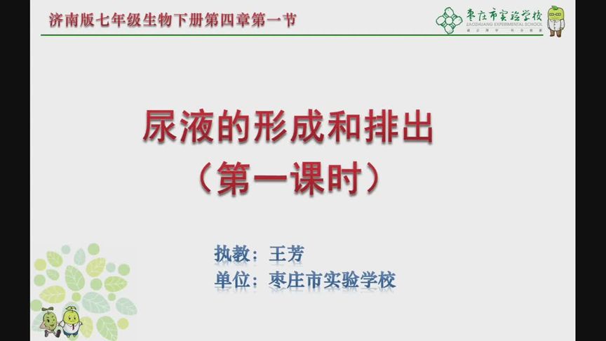 4月10日七年级第4节生物第4章第1节《尿液的形成和排出》第1课时