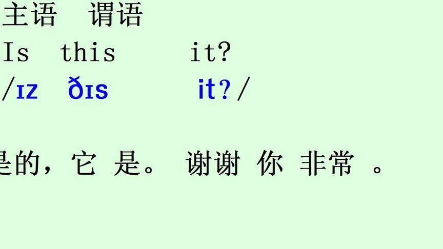 英文句子:Is this it?这个是它吗?