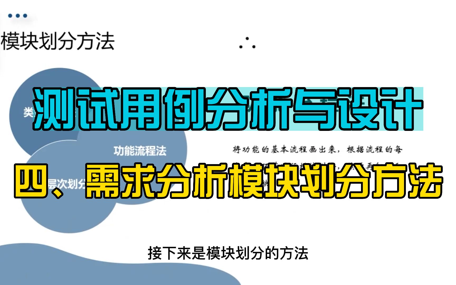 测试用例分析与设计【4】——需求分析模块划分方法