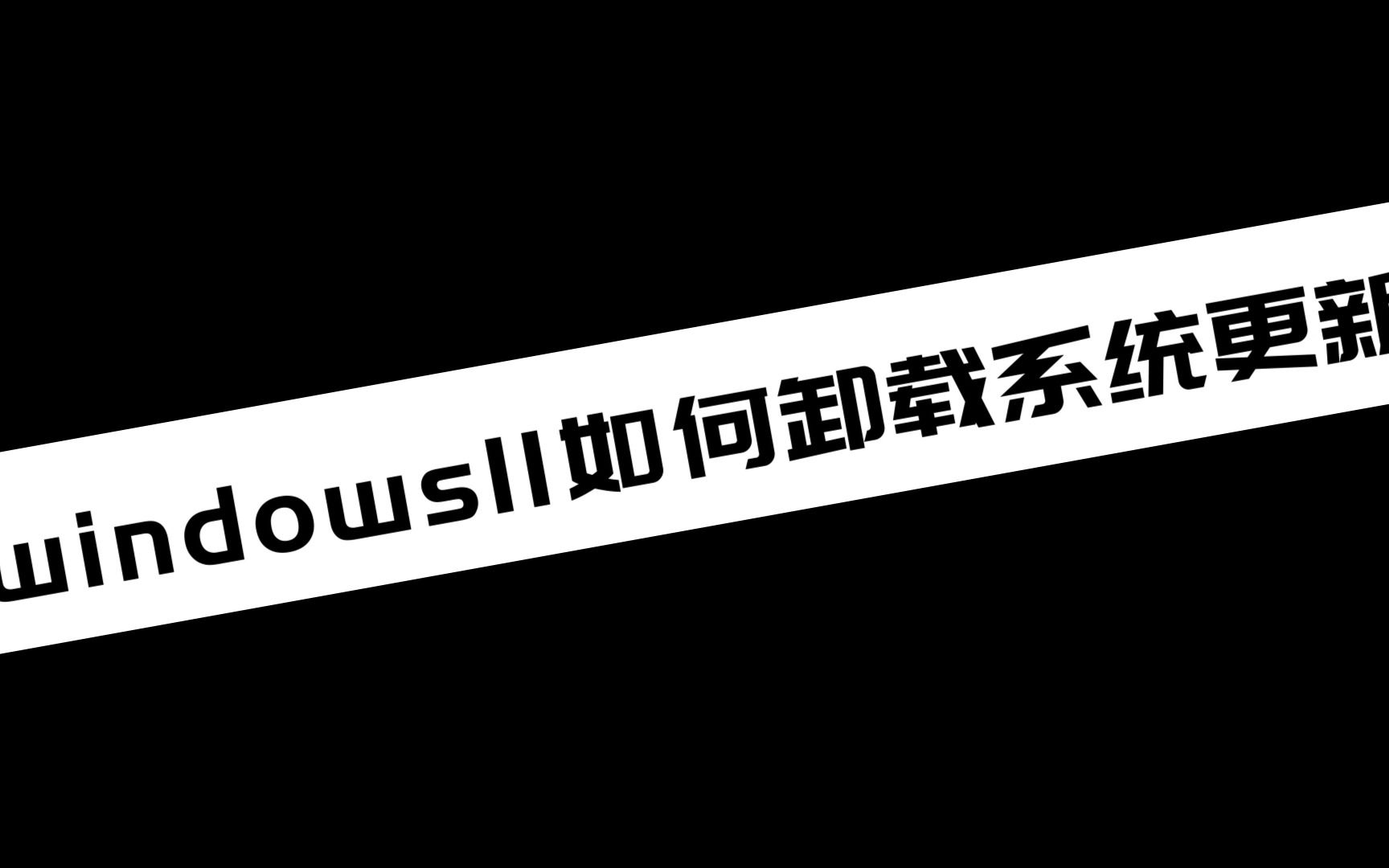 《电脑小技巧》windows11如何卸载系统更新