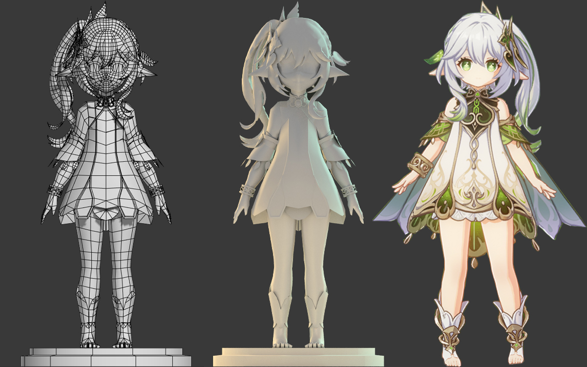 【原神模型】从box开始制作草神纳西妲模型,零基础轻松掌握3DMAX...