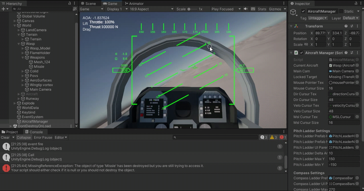 Unity3D飞行模拟 - 初步导弹系统