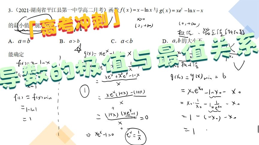 高考冲刺 导数及其应用(三)导数的极值与最值关系