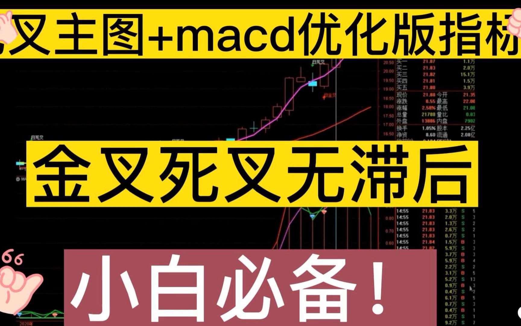 通达信金死叉主图+macd优化版指标公式,金叉死叉无滞后,小白必备!