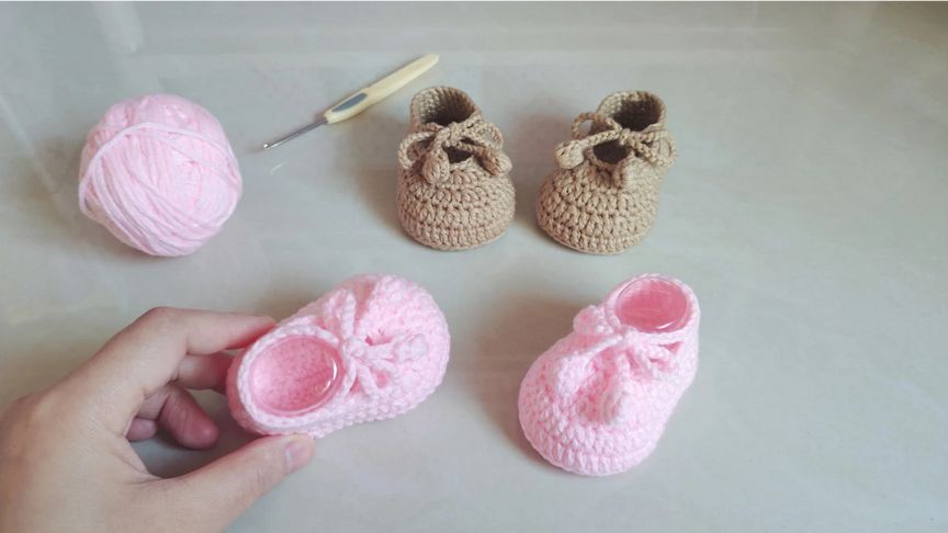 钩针婴儿宝宝鞋,单层底部的钩织教程+图解,实用易学(上集)