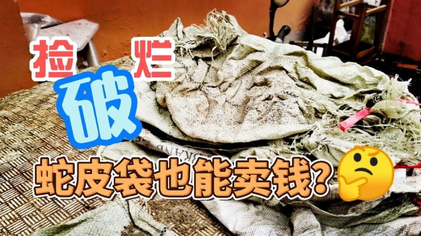 【捡破烂】看看这些编织蛇皮袋能回收多少钱