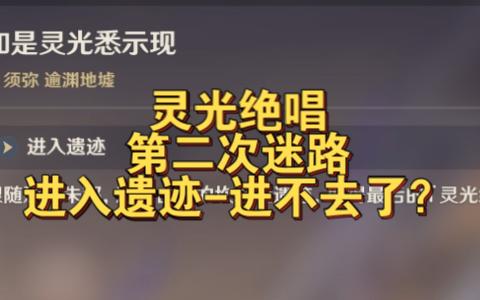 【原神】3.6 退出游戏继续任务bug-如是灵光悉示现-进入遗迹-石头堵门...