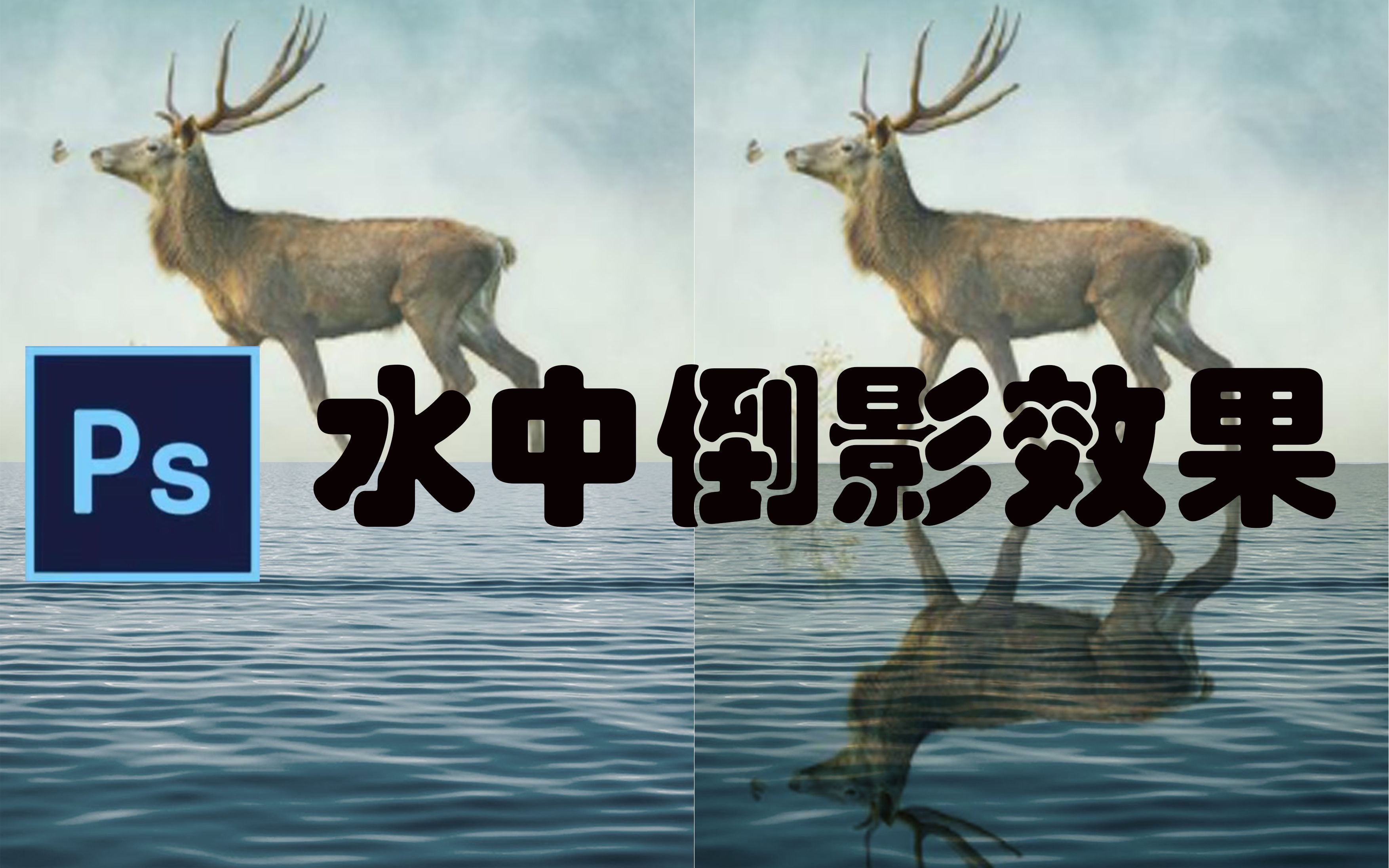 ps制作水中倒影的效果
