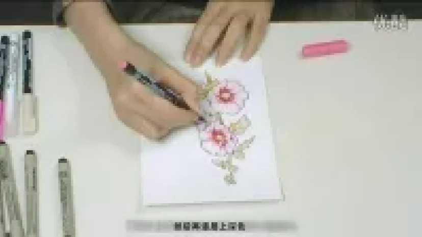 樱花针管笔和KOI水彩笔结合绘画