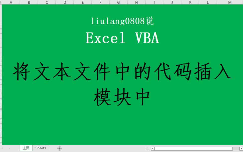 Excel VBA:将文本文件中的代码插入模块中
