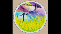 简单新颖的水粉画,真的很漂亮,简单易学,你看你也会 傍晚油菜花