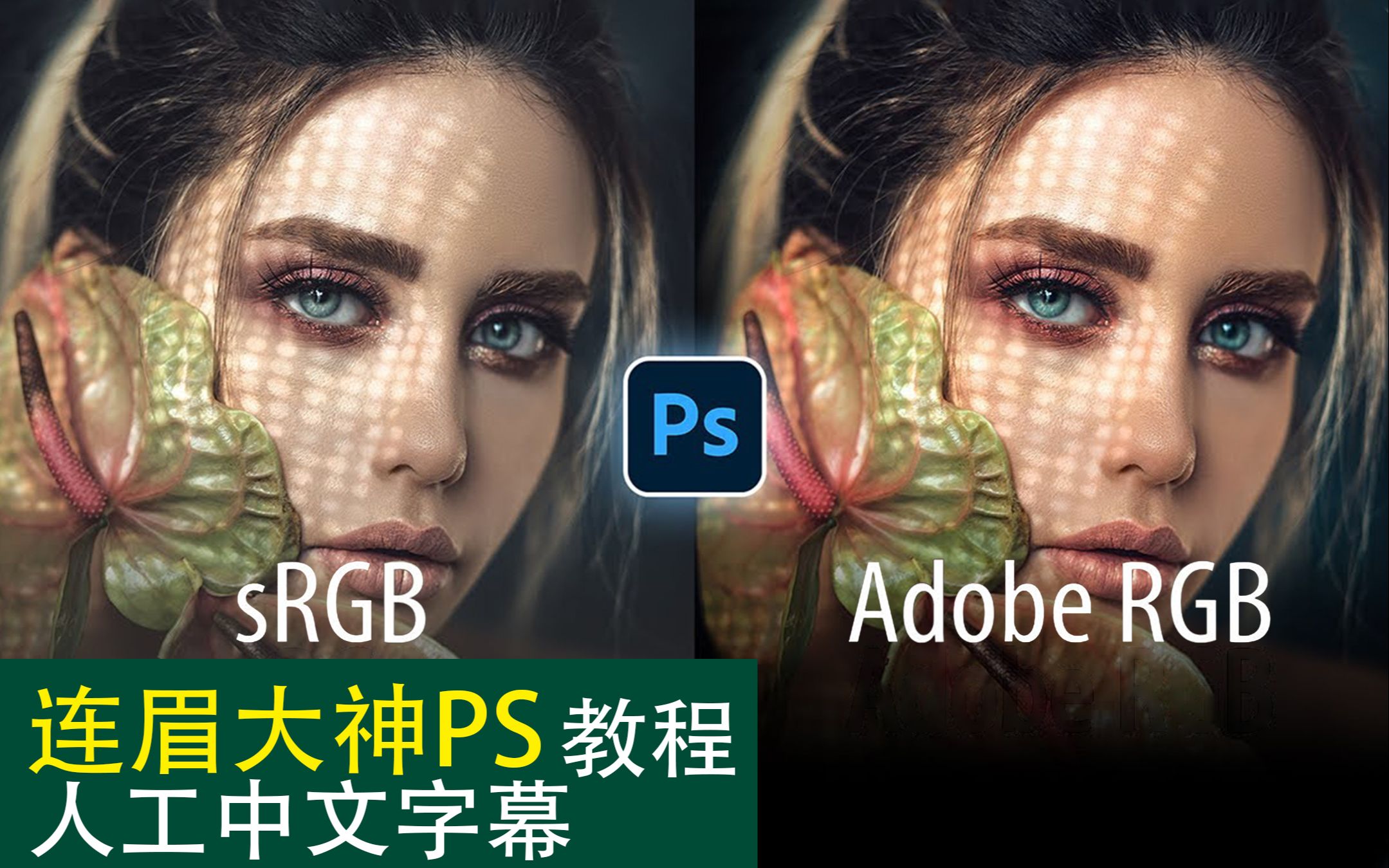 连眉大神ps之srgb与adobe rgb讲解,解决色彩不饱和问题【人工中文...