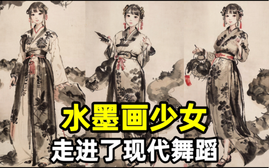 【Ai动画】当水墨画少女走进现代舞蹈…跨越千年以这种方式和你相遇ߥ