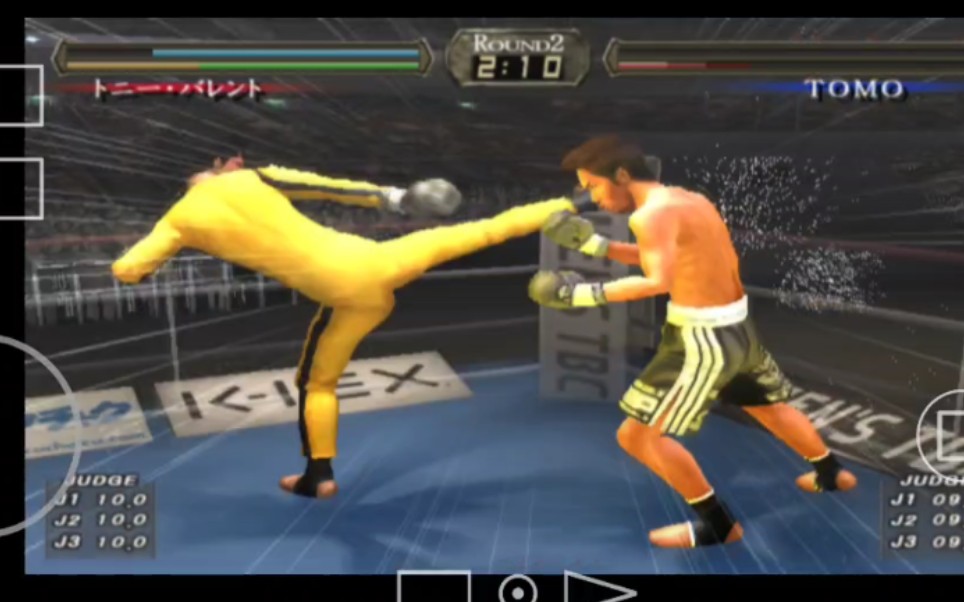 手机PS2模拟器玩UFC格斗游戏李小龙和播求在日本打比赛