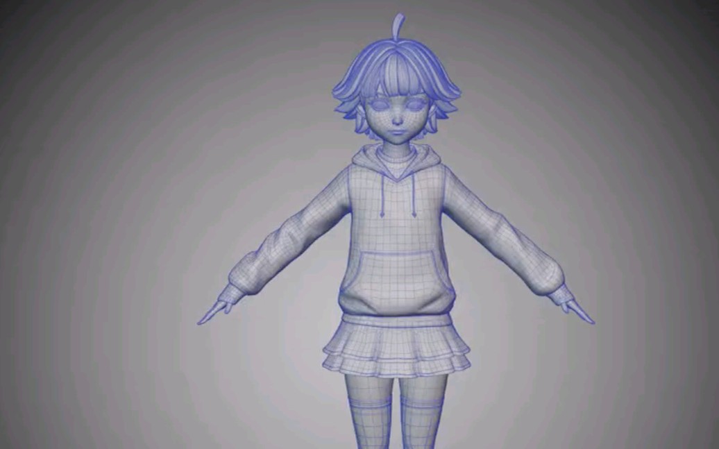 艺术女孩3D建模作品延时