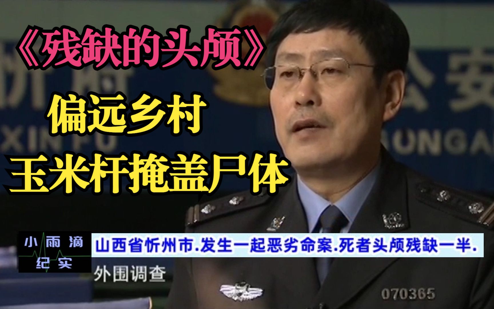 《命案现场解说》第100集,残缺的头颅,偏远乡村玉米地里,一具尸体用...