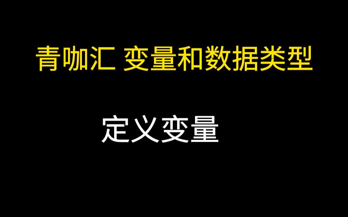 青咖汇- 变量和数据类型介绍:定义变量