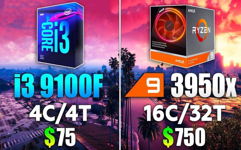 3 9100F(4核4线程)★ Ryzen 9 3950X(16核32线程)这样真的好吗?