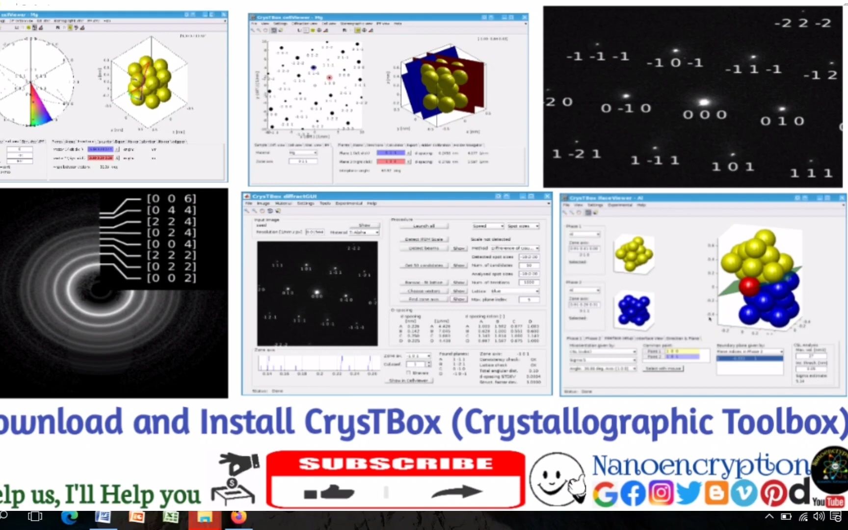 TEM衍射花样标定 Crystallographic Toolbox Software