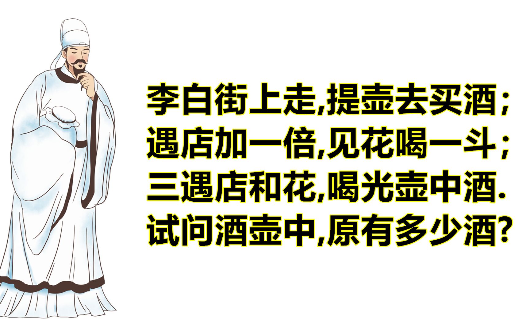 千年古诗中的数学题:李白买酒问题,用方程解决古代的诗歌数学