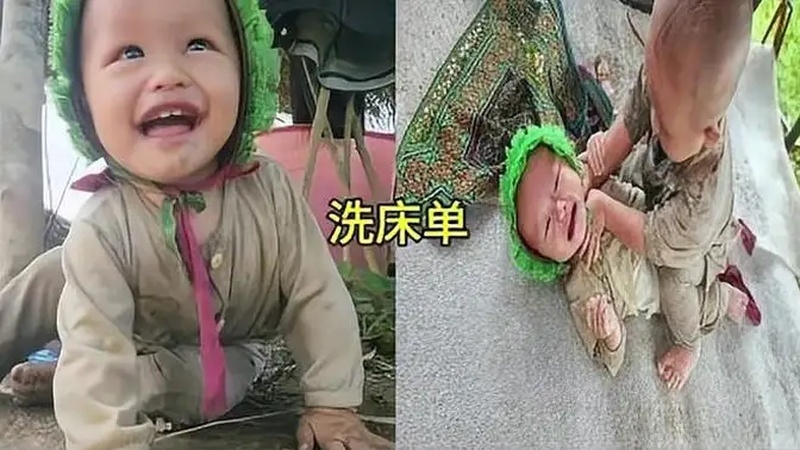 床单脏兮兮的还有跳蚤,孩子没办法只能拿去洗农村生活