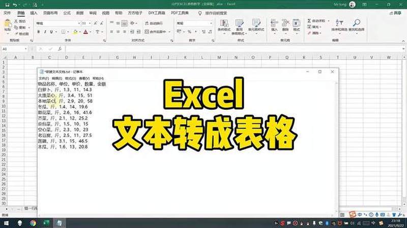 Excel文本转成表格