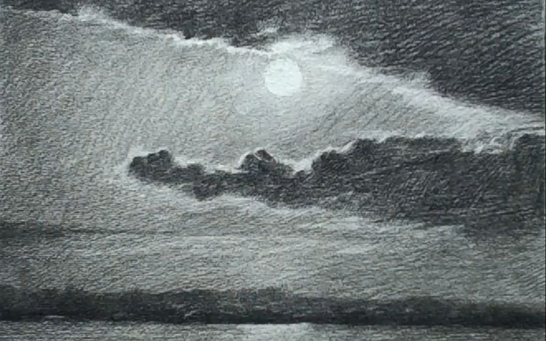 【素描风景教程】简单又好看的素描风景画,全程详细讲解