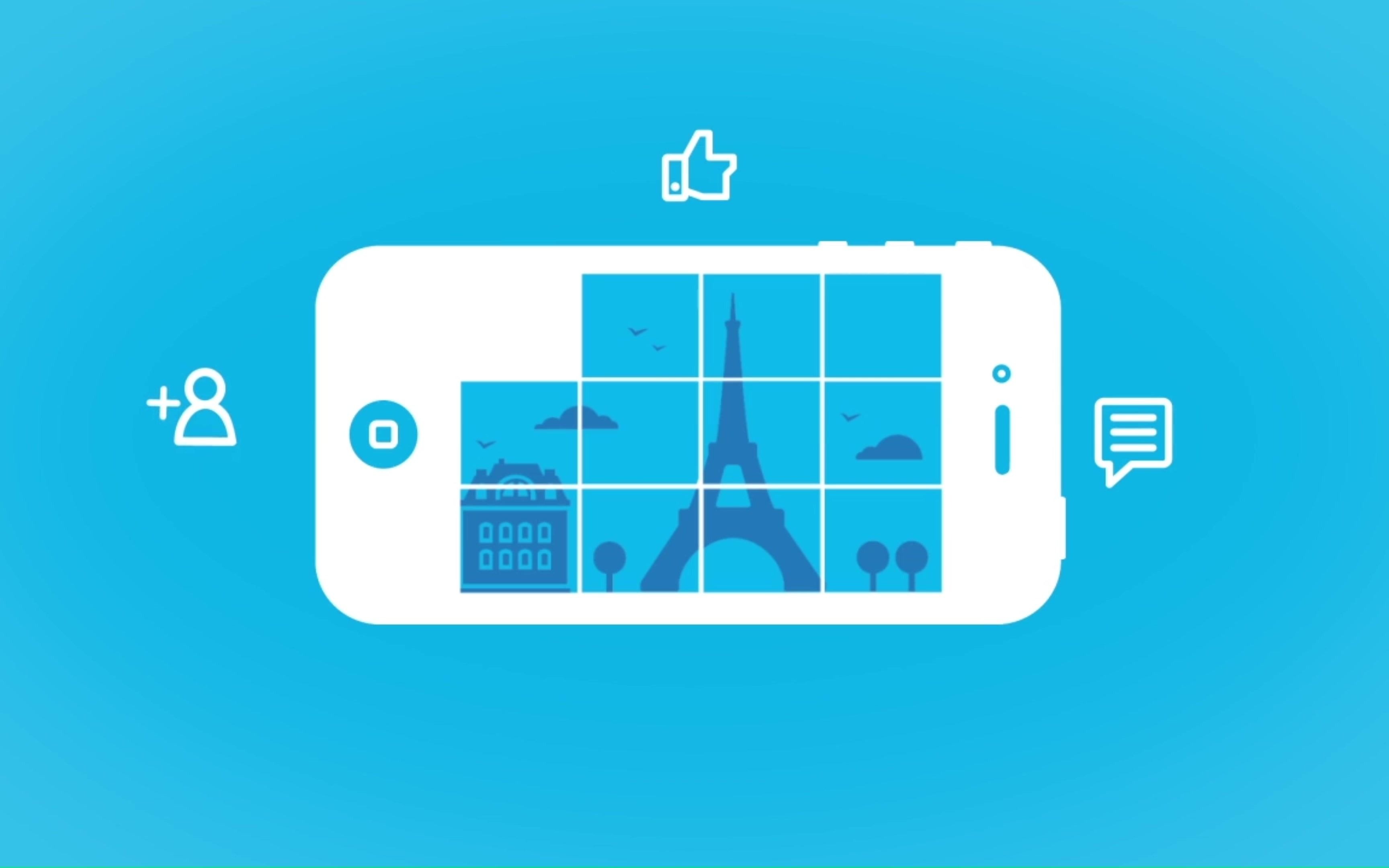 【二维动画】创意蓝白配色简约风格APP产品介绍动态设计《Pideo ...