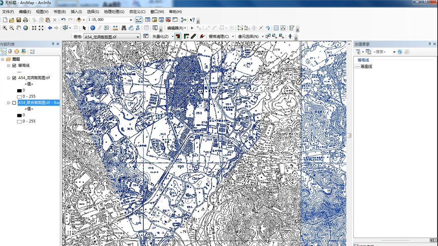 ARCgis地形图选定区域的自动矢量化